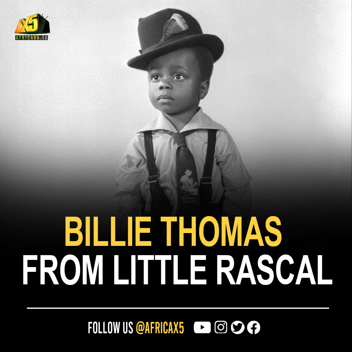 Billie Thomas known as Buckwheat from the Little Rascals, 1930s. – Made in Africa Brand