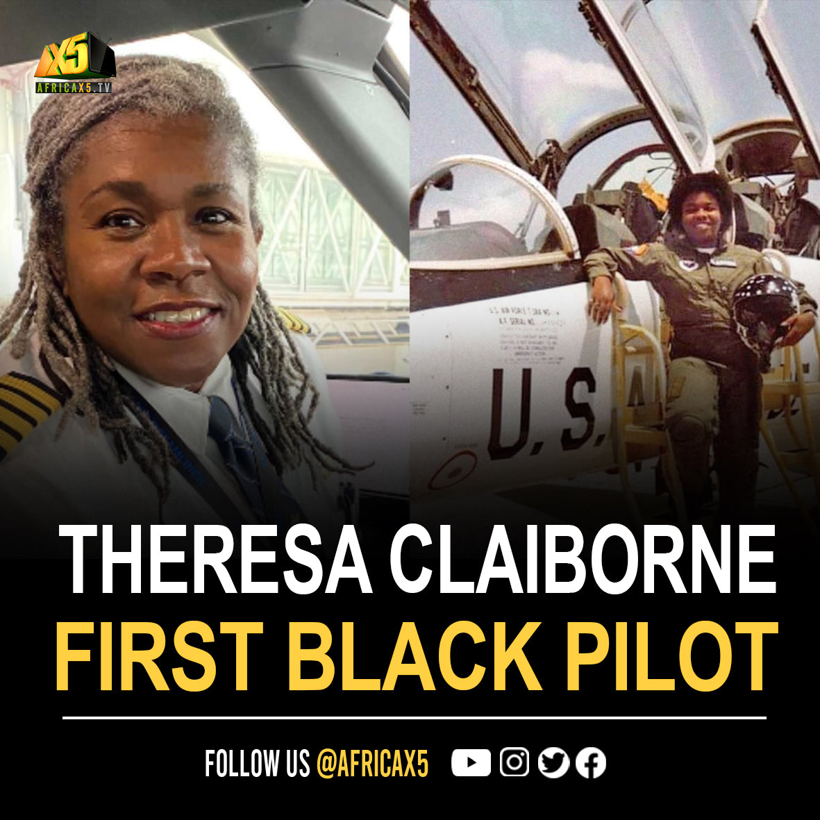 Capt. Theresa Claiborne, the first Black female pilot in the US Air Fo ...